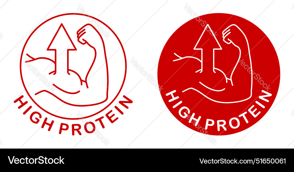 High protein stamp - food that useful for muscles Vector Image