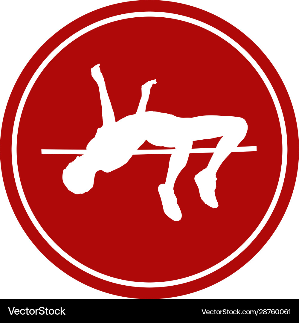 Icon High Jump weiblicher Sportler Lizenzfreies Vektorbild