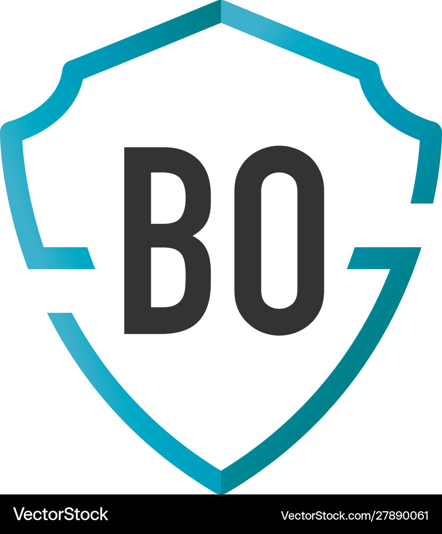 Initials letter bo creative shield design logo Vector Image