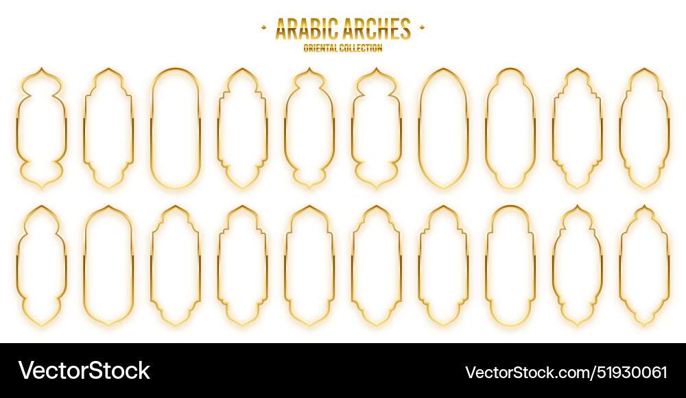 Islamic frames oriental style golden arabic Vector Image