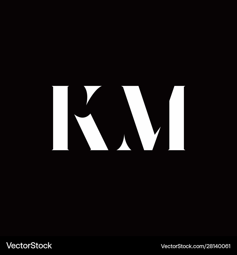 Km logo letter initial designs template Royalty Free Vector