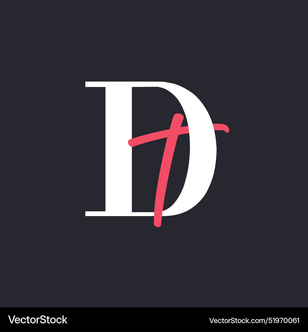 Letter dt logo perfectly blended initials dt Vector Image