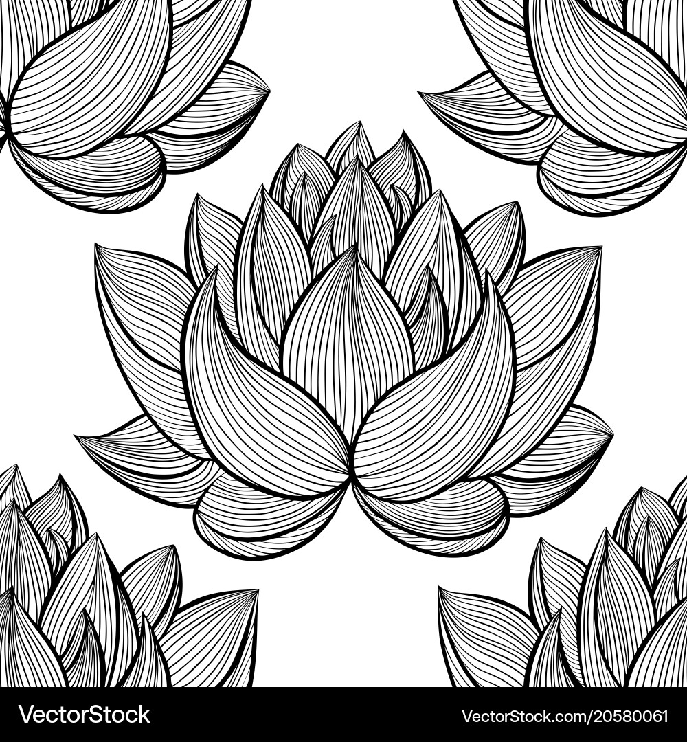 Lotus lily water pattern Royalty Free Vector Image