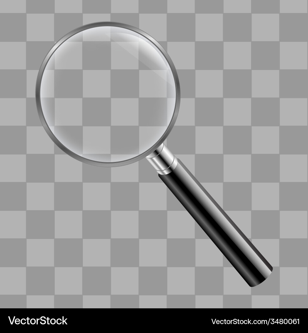 Magnifying glass with transparent background Vector Image