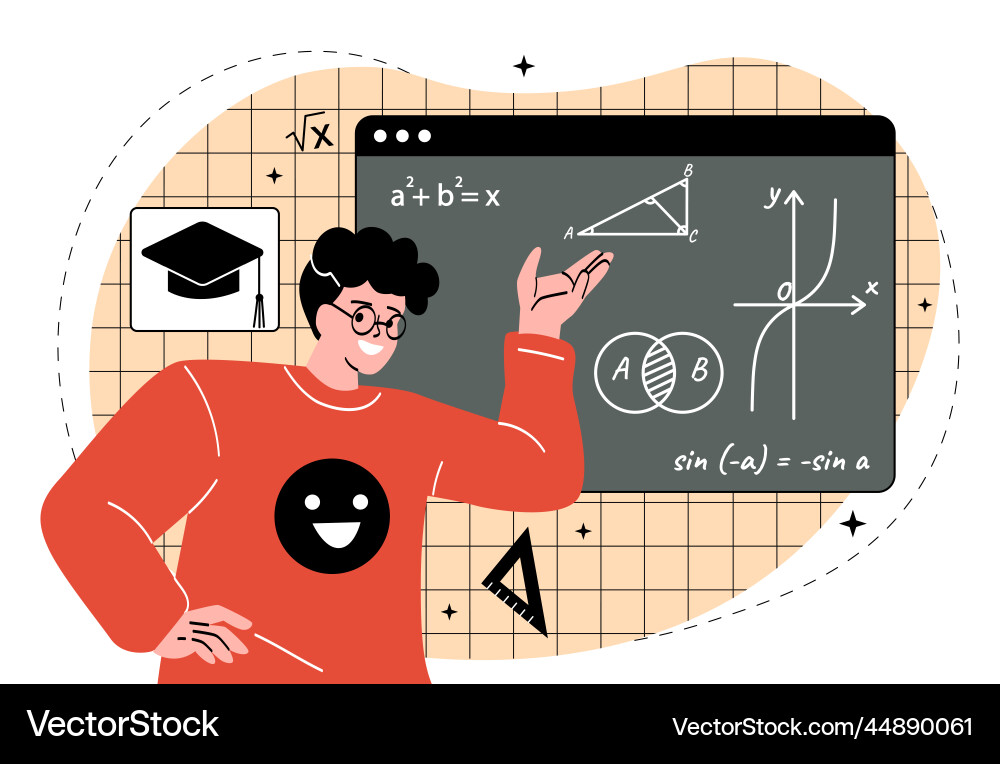 Math teacher concept Royalty Free Vector Image