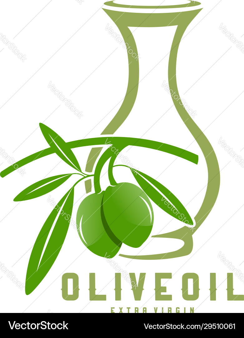 Modern olive oil logo template design Royalty Free Vector