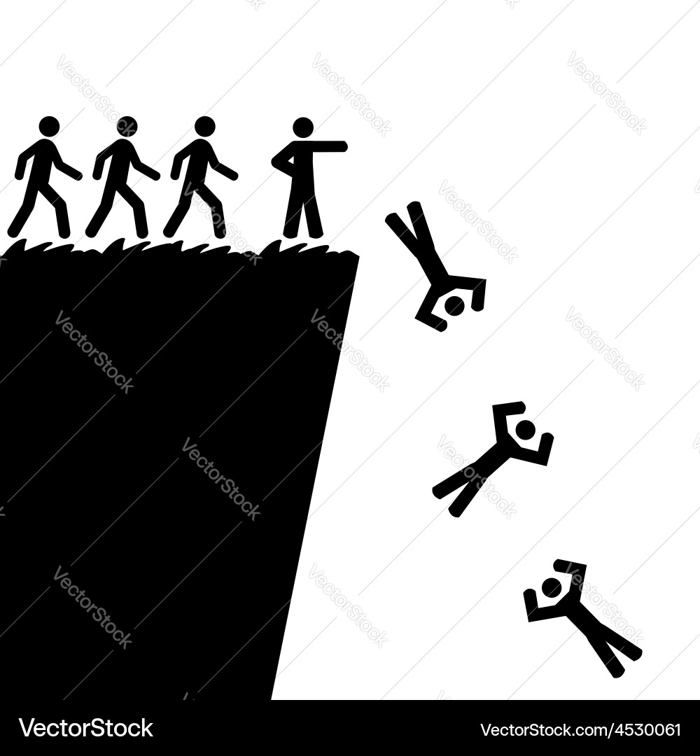 Off a cliff Royalty Free Vector Image - VectorStock