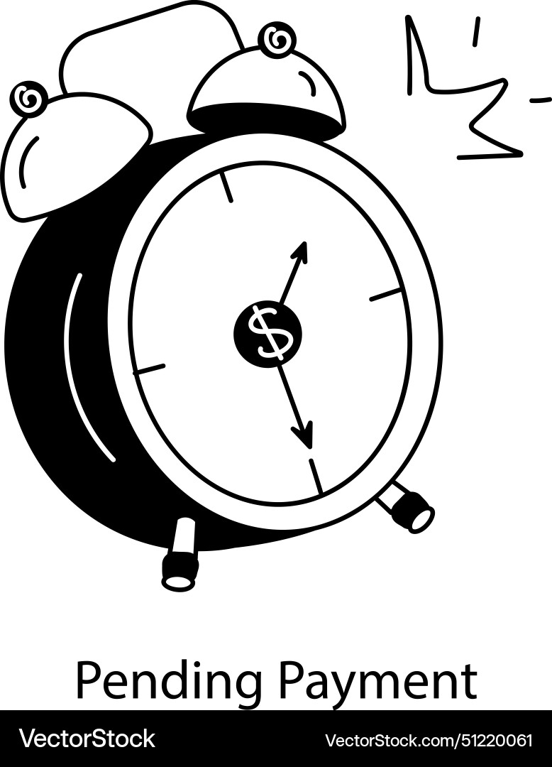 Pending payment Royalty Free Vector Image - VectorStock