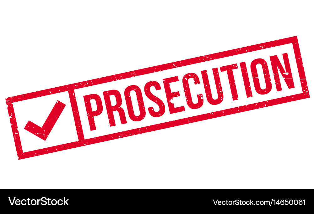 Prosecution rubber stamp Royalty Free Vector Image