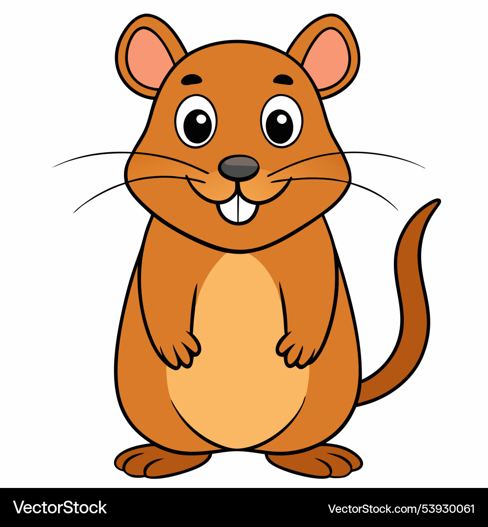 Rodents animal flat on white background Royalty Free Vector