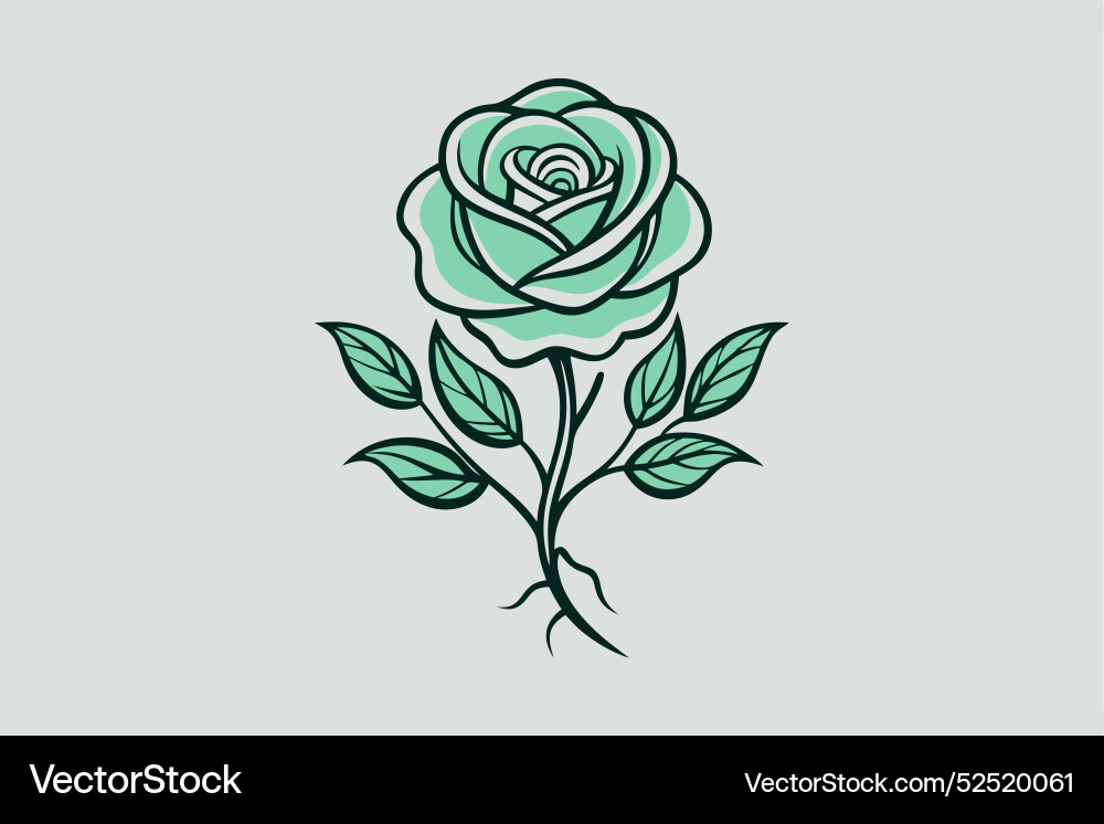 Rose flower root silhouette r Royalty Free Vector Image