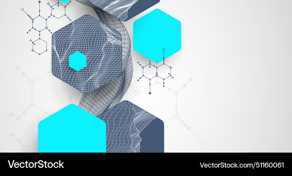 Scientific and technological background wireframe Vector Image