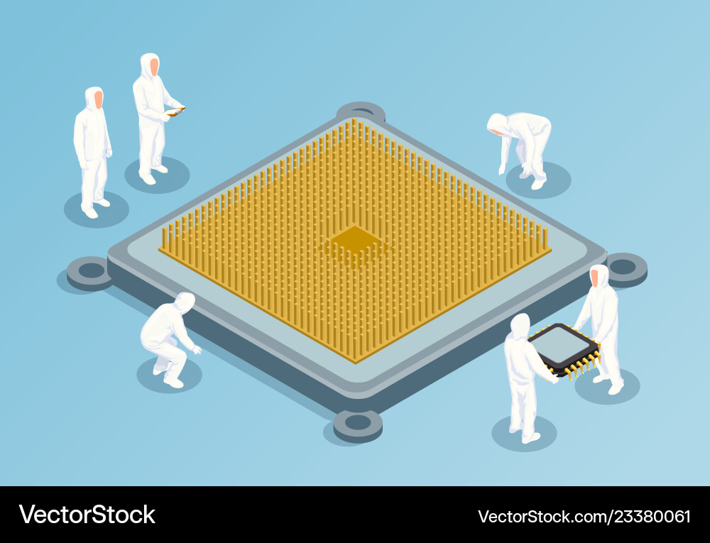 Semiconductor isometric Royalty Free Vector Image