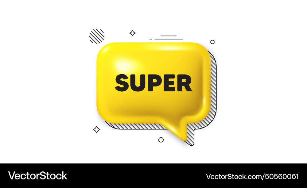 Super symbol special offer sign 3d speech bubble Vector Image