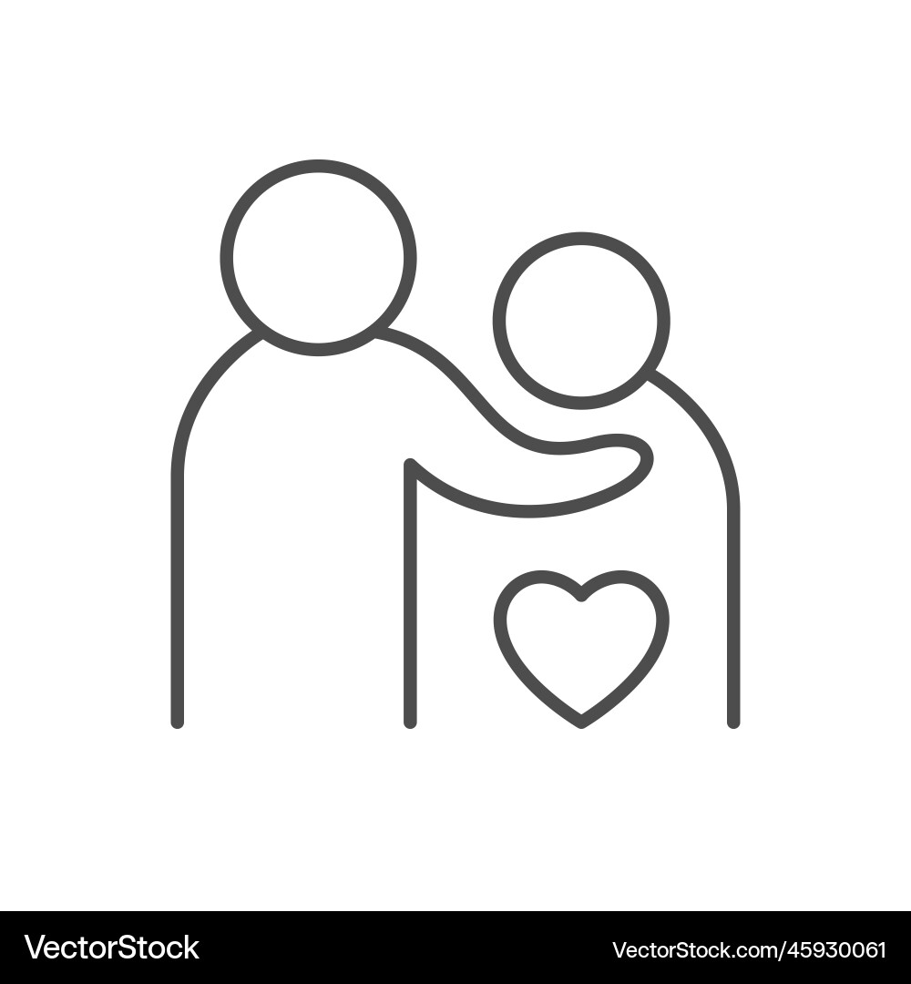 Support & Comfort Line Icon Royalty Free Vector Image