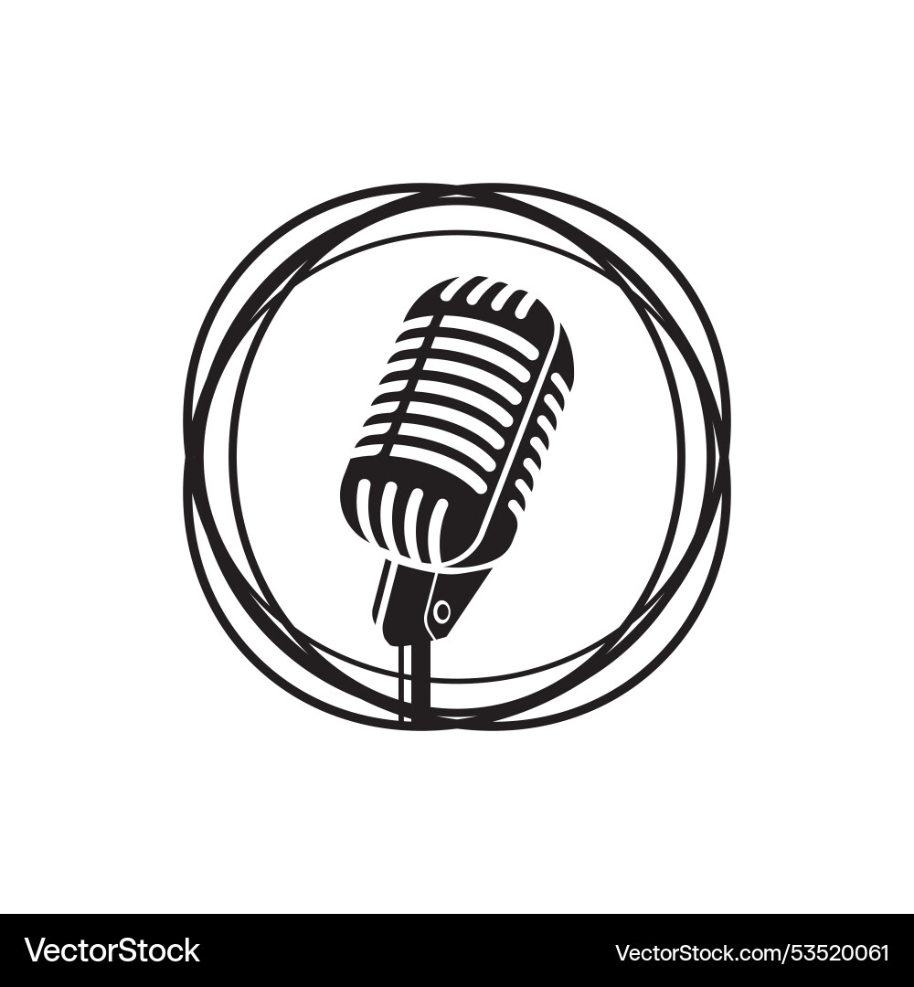 Vintage Microphone Icon Royalty Free Vector Image