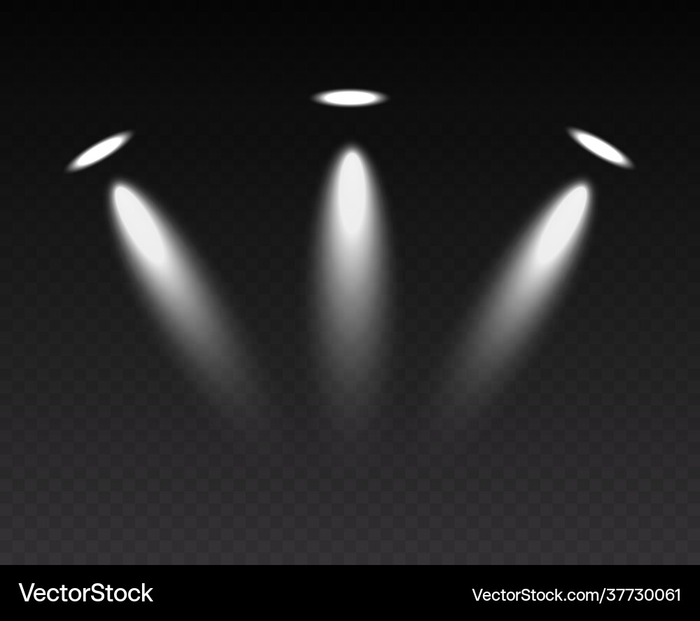 White spotlights beam lighting from Royalty Free Vector