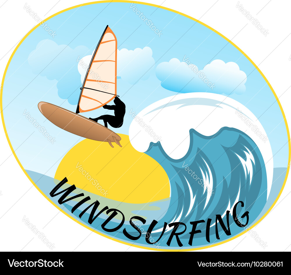 Windsurf Logo Lizenzfreies Vektorbild - VectorStock