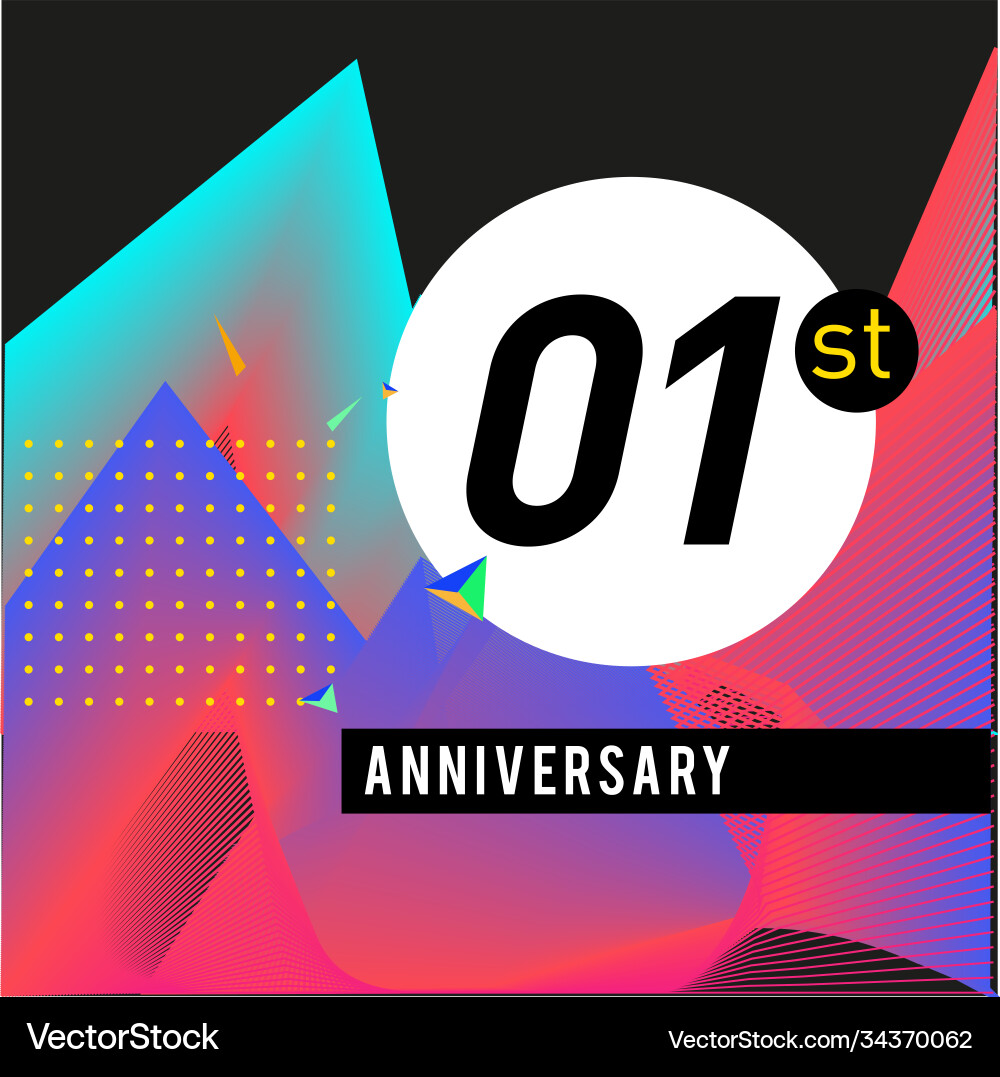 1 years anniversary celebration design template Vector Image
