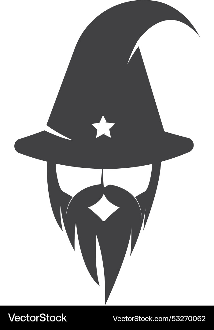 Black wizard character Royalty Free Vector Image