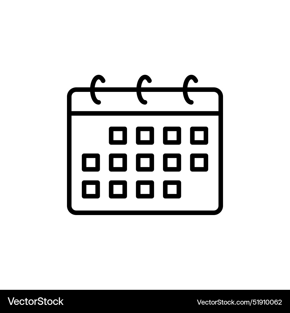 Calendar icon for event planning and schedule Vector Image