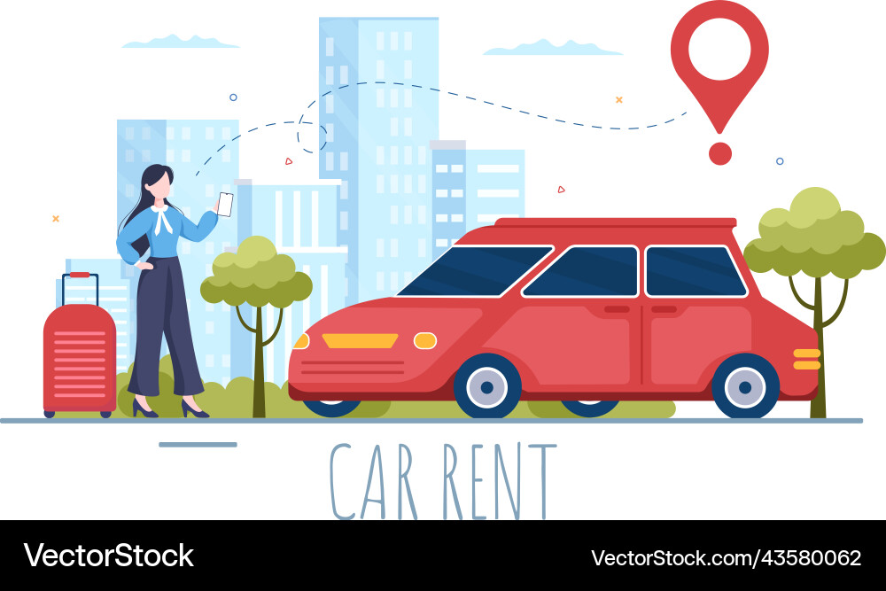 Car rental booking reservation and sharing using Vector Image