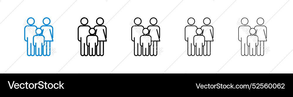 Child custody icon set on white background Vector Image