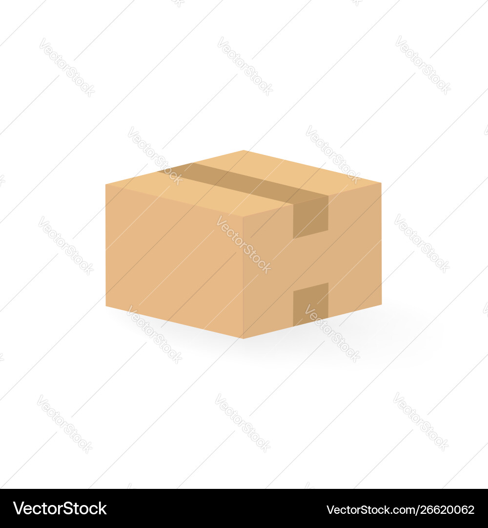 Closed carton cardboard box Royalty Free Vector Image