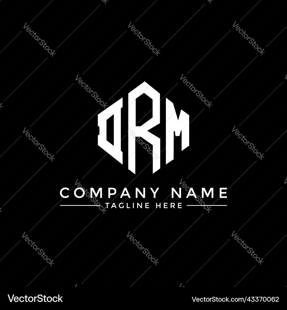 Drm letter logo design with polygon shape Vector Image