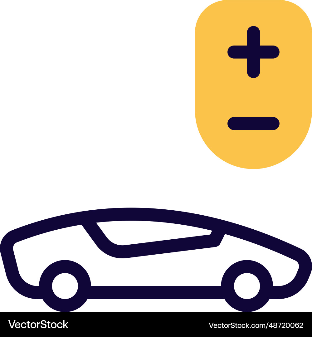 Ev car with volume isolated on white background Vector Image