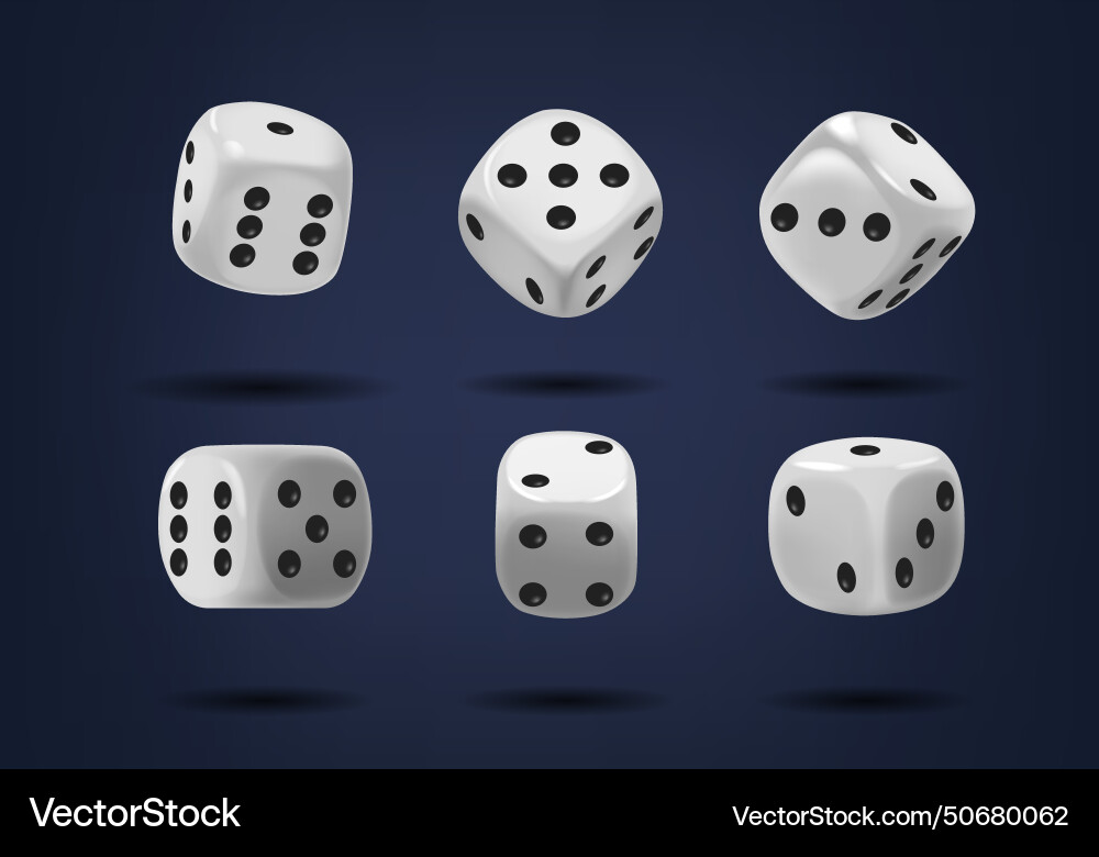 Flying dice cubes small six-sided objects used Vector Image