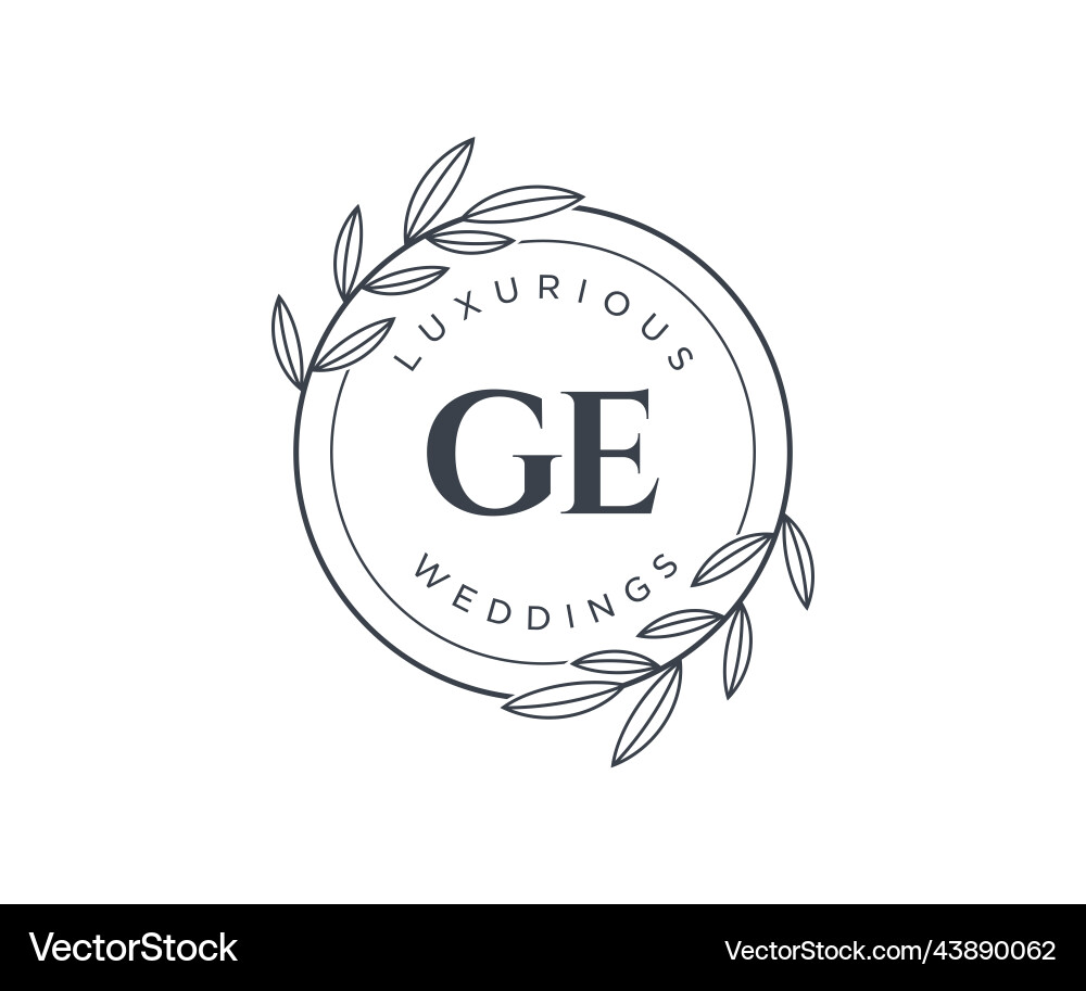 Ge initials letter wedding monogram logos Vector Image