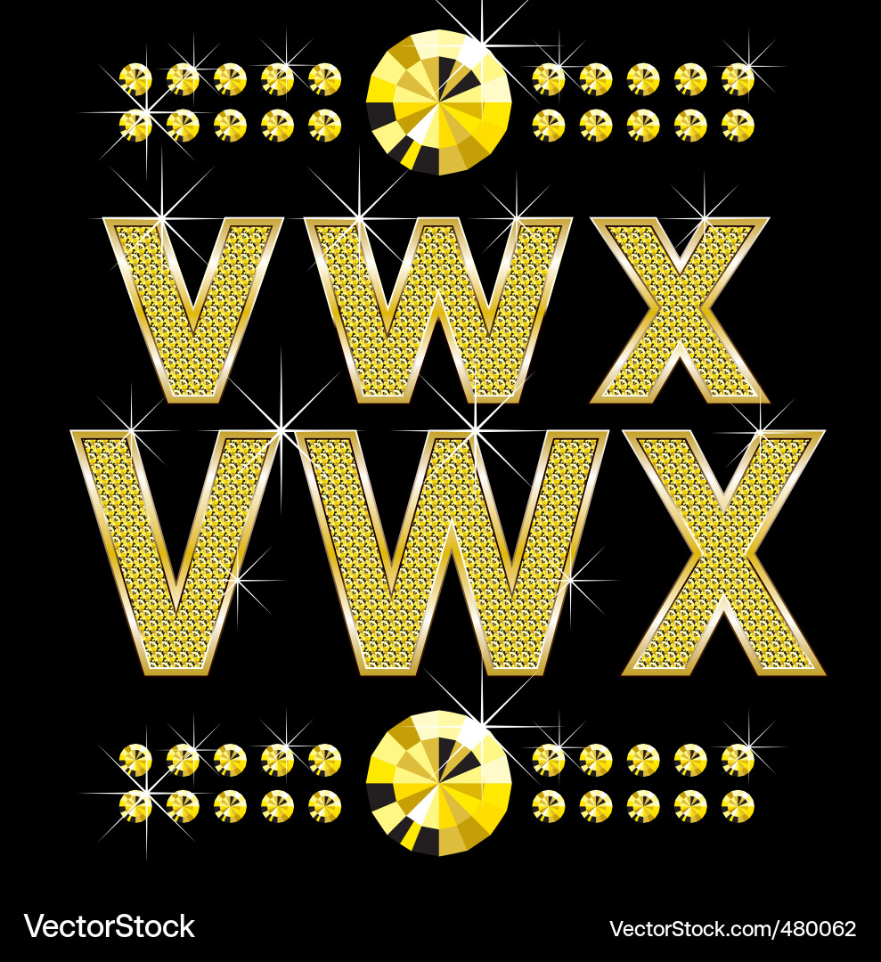 Gold letters set Royalty Free Vector Image - VectorStock