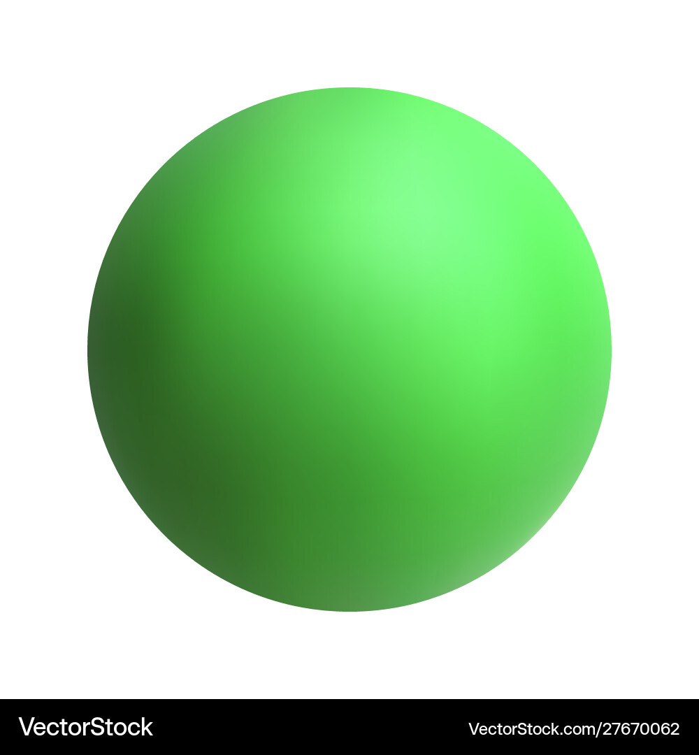 Green ball on white isolated background Royalty Free Vector