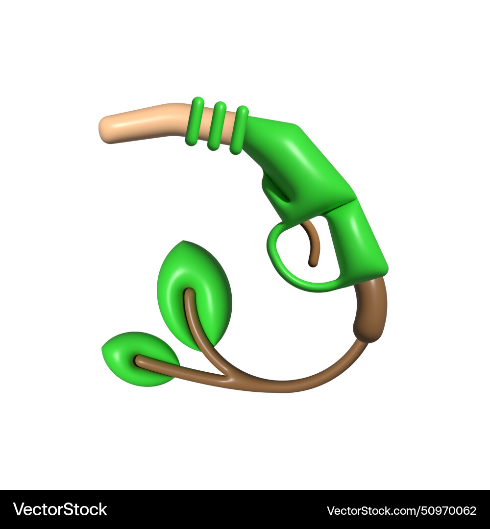 Green fuel 3d icon alternative fuels Royalty Free Vector