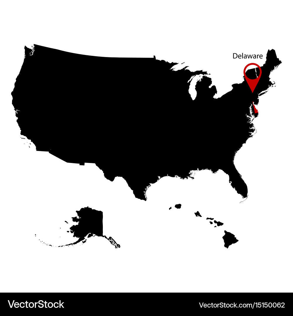 Map of the us state delawar Royalty Free Vector Image