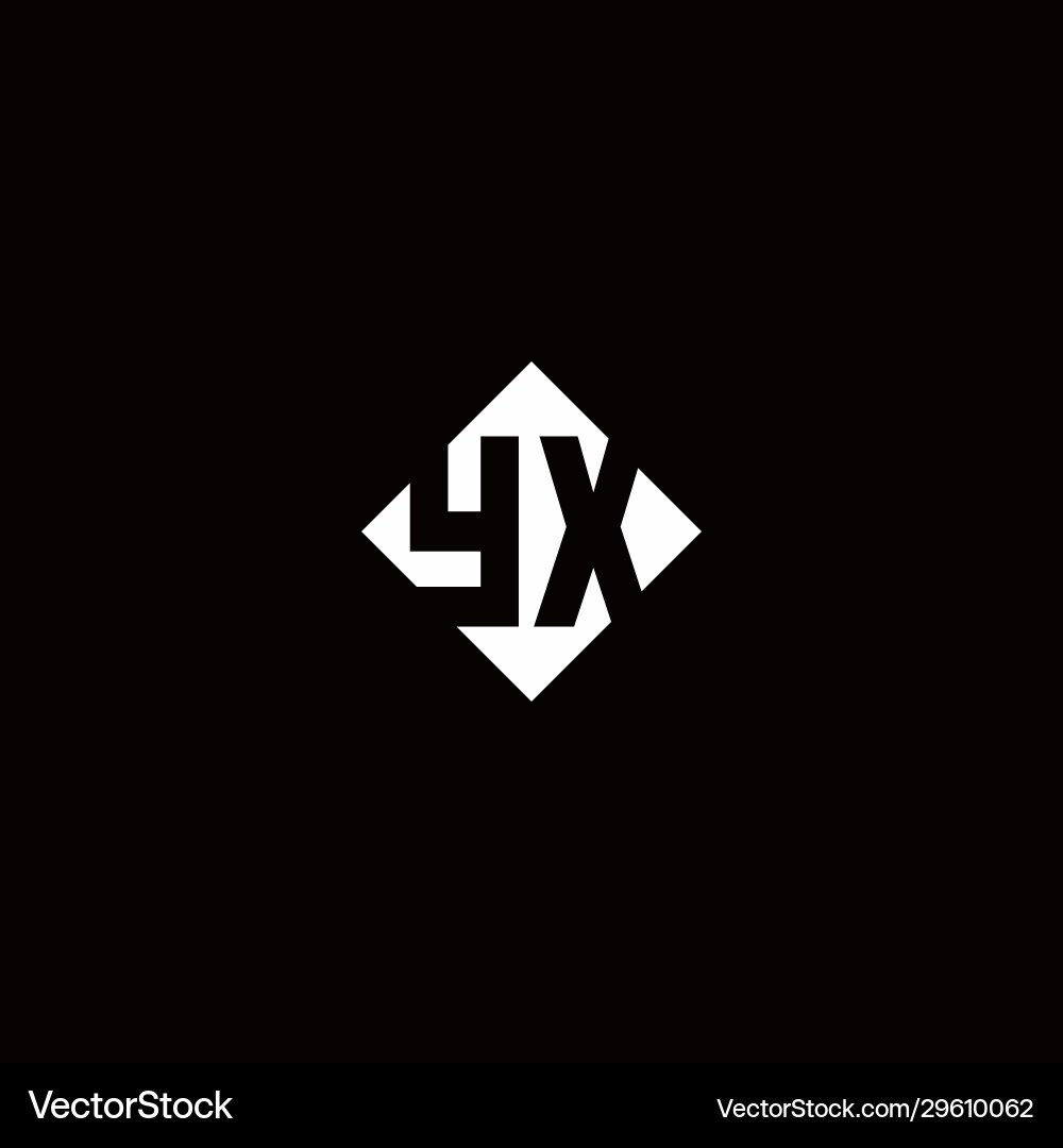 Monogram logo design with diamond square shape Vector Image