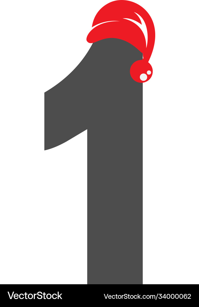 Number1 santa hat concept design Royalty Free Vector Image