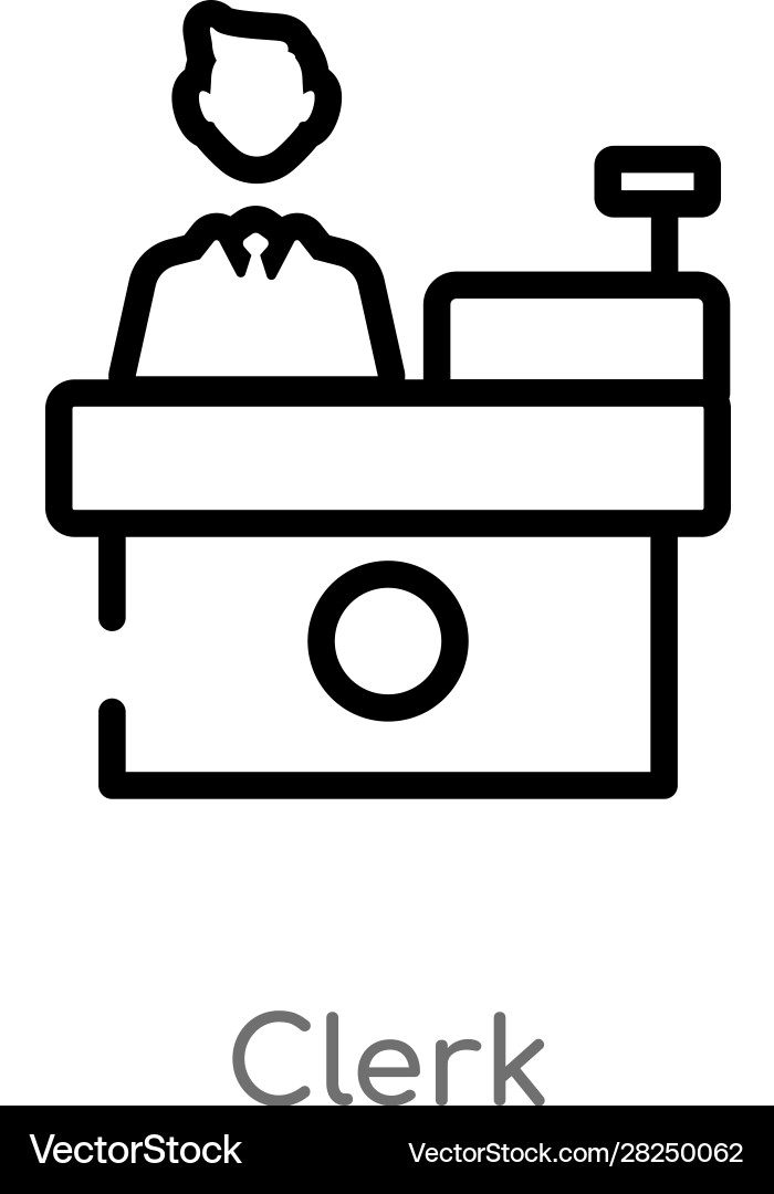 Outline clerk icon isolated black simple line Vector Image