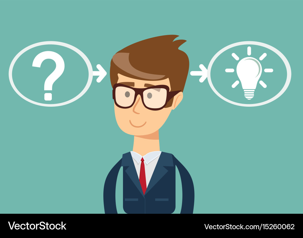Process of finding a solution Royalty Free Vector Image