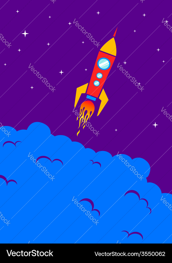 Red rocket Royalty Free Vector Image - VectorStock