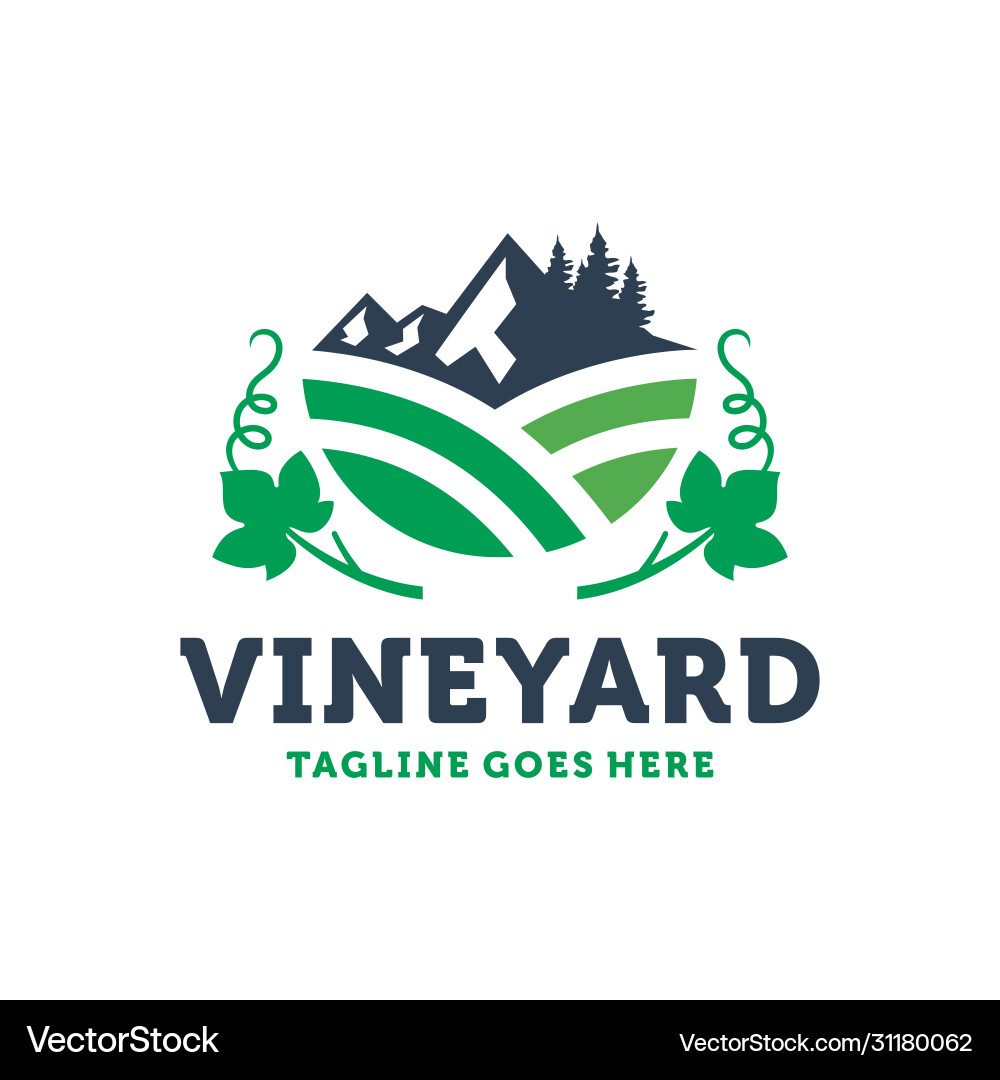 Red wine plantation logo design Royalty Free Vector Image