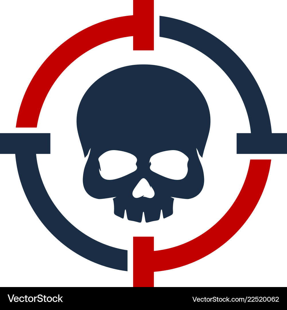 Skull target logo icon design Royalty Free Vector Image