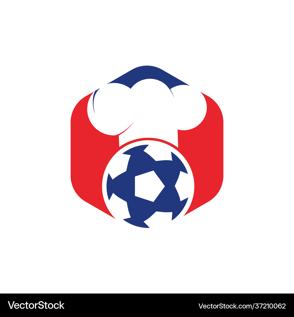 Soccer chef logo design Royalty Free Vector Image