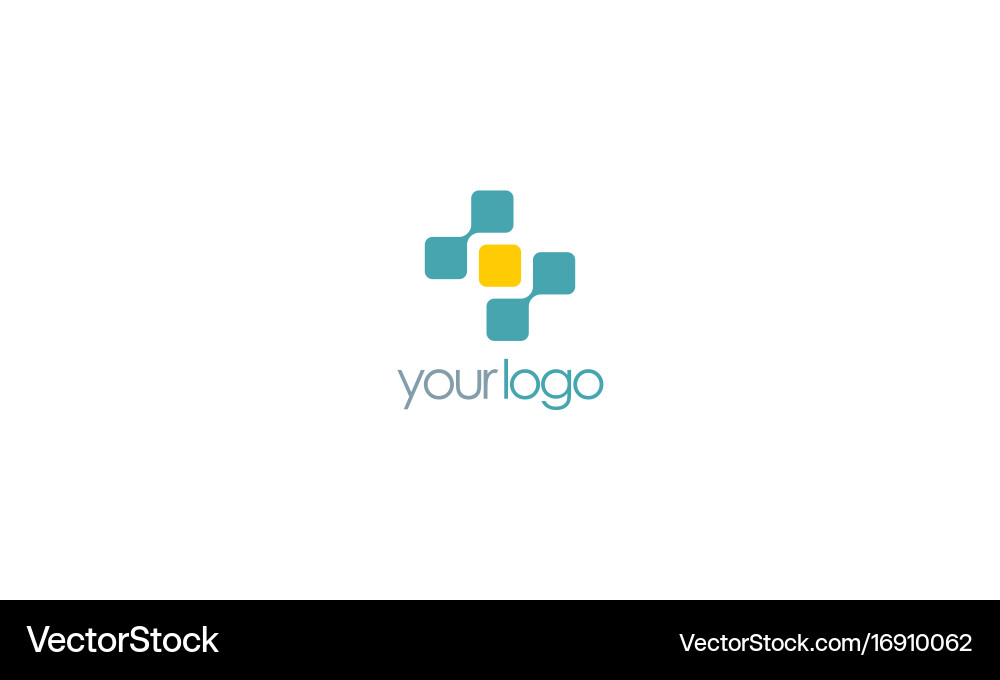 Square connect digital logo Royalty Free Vector Image