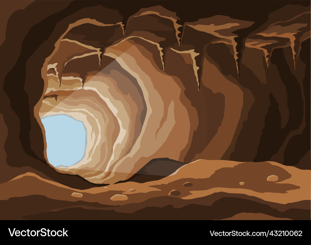 Treasure cave concept art for computer game Vector Image