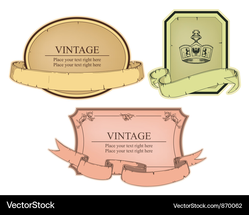 Vintage emblems set Royalty Free Vector Image - VectorStock