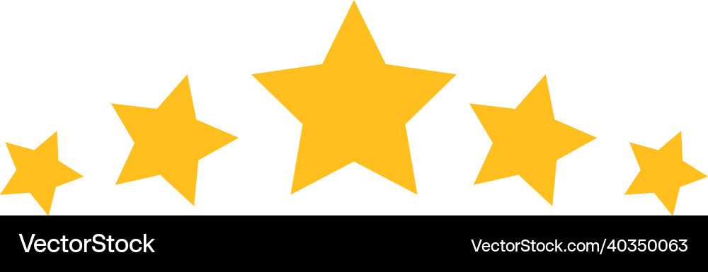 5 star rating flat icon symbol Royalty Free Vector Image