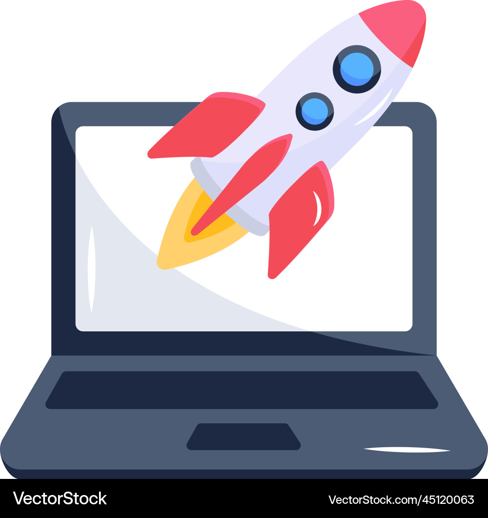 A well-designed flat icon of system startup Vector Image