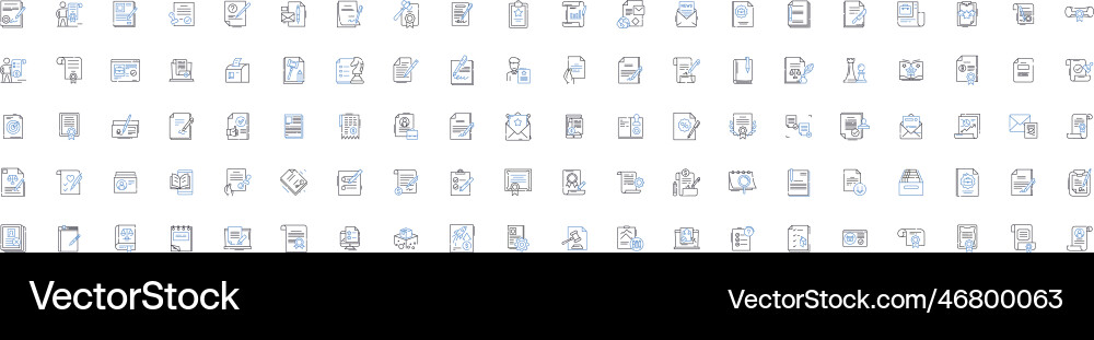 Approval line icons collection acceptance Vector Image